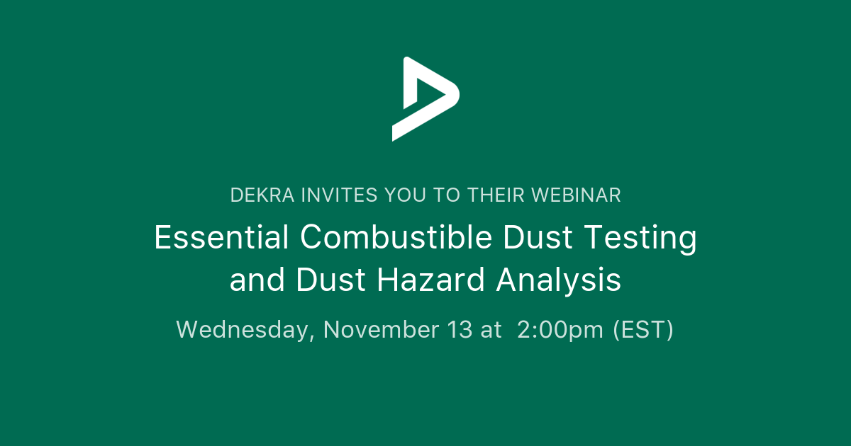 Essential Combustible Dust Testing and Dust Hazard Analysis | DEKRA