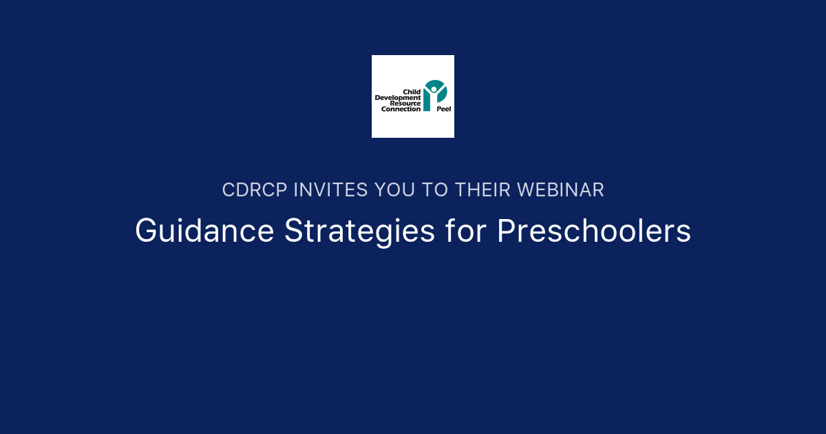 Guidance Strategies for Preschoolers | CDRCP