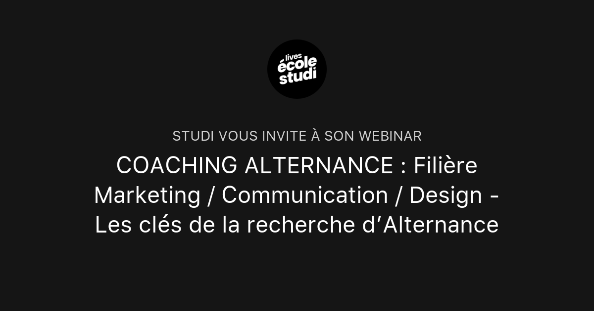 COACHING ALTERNANCE : Filière Marketing / Communication / Design - Les ...