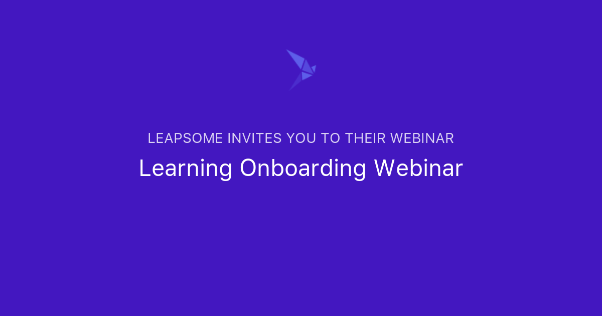 Learning Onboarding Webinar | Leapsome