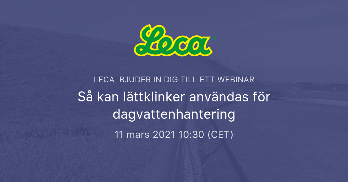 Så kan lättklinker användas för dagvattenhantering | Leca Sverige & Leca Norge