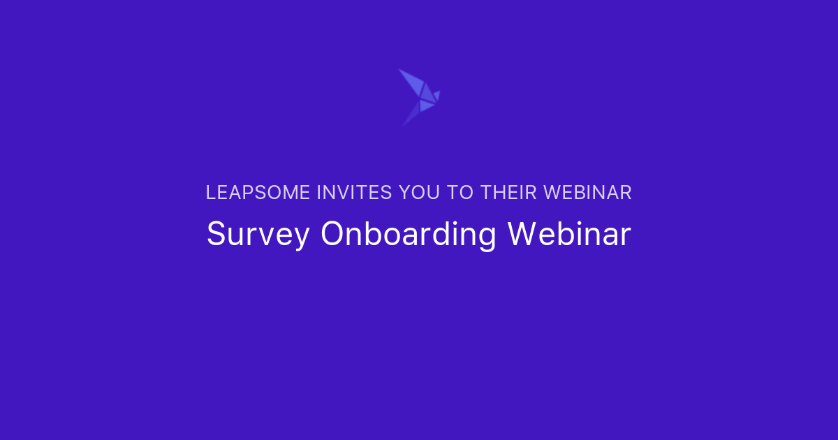 Survey Onboarding Webinar | Leapsome