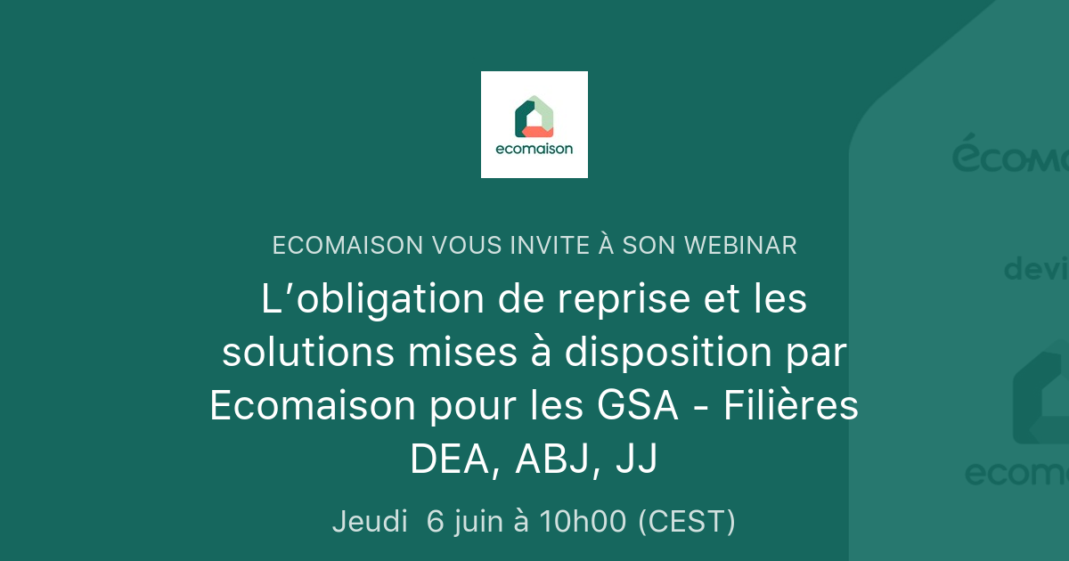 L’obligation de reprise et les solutions mises à disposition par ...