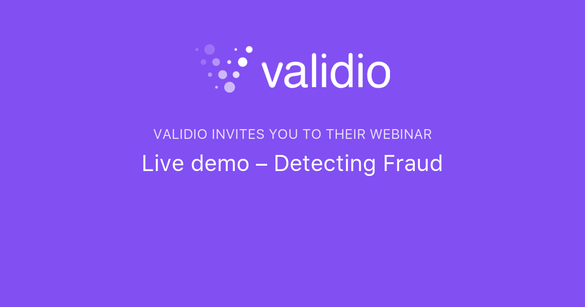 Live demo – Detecting Fraud | Validio
