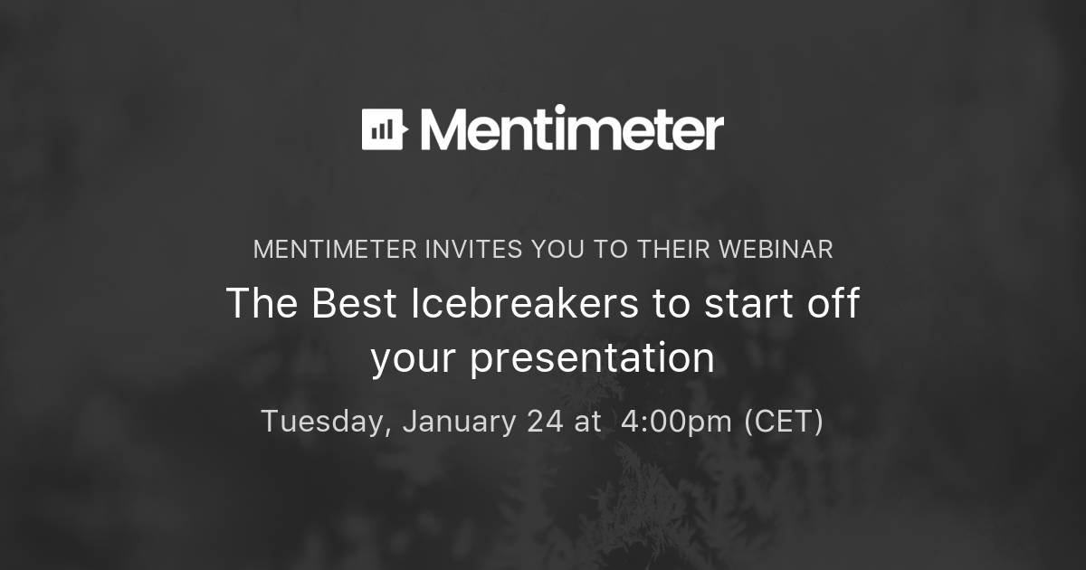 The Best Icebreakers to start off your presentation | Mentimeter