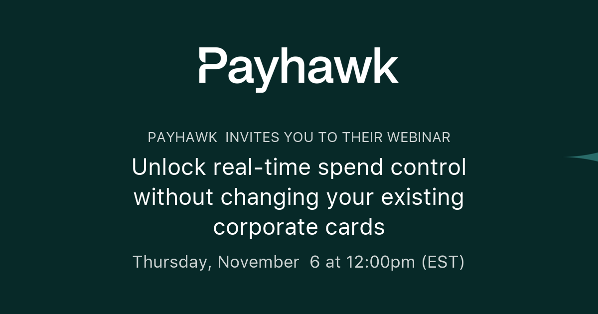 Unlock real-time spend control without changing your existing corporate ...