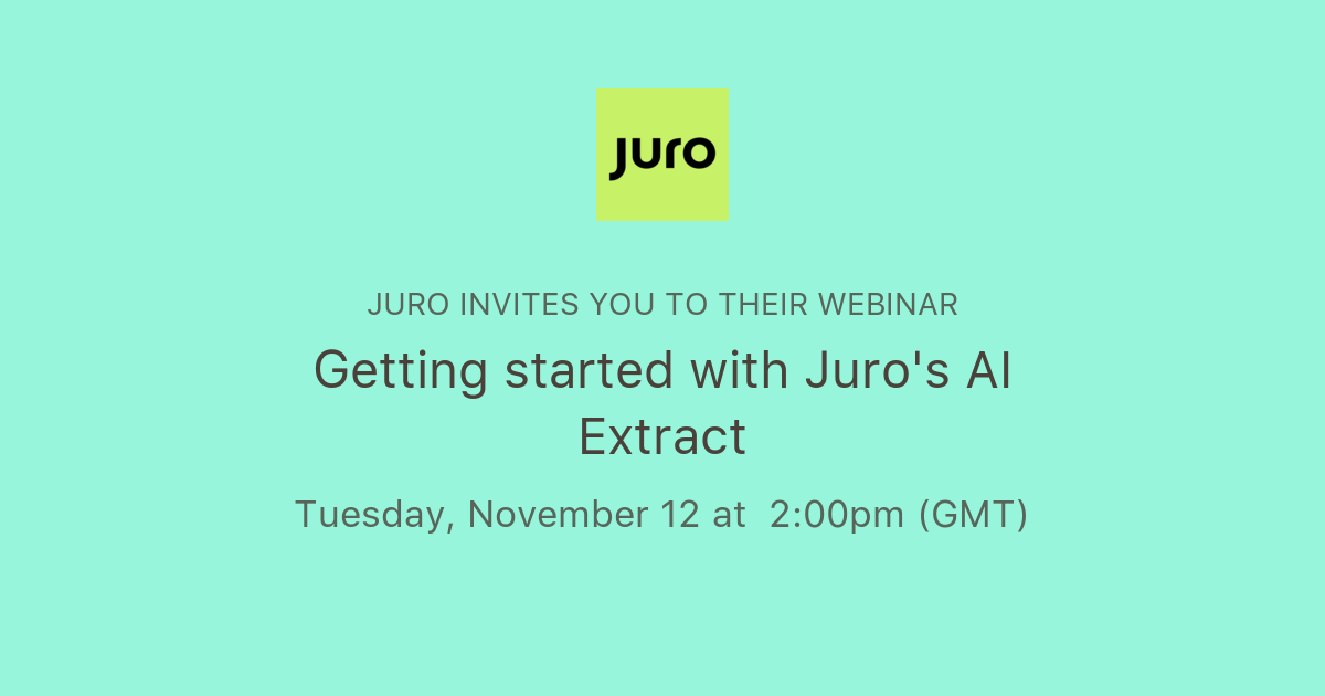 Getting started with Juro's AI Extract | Juro