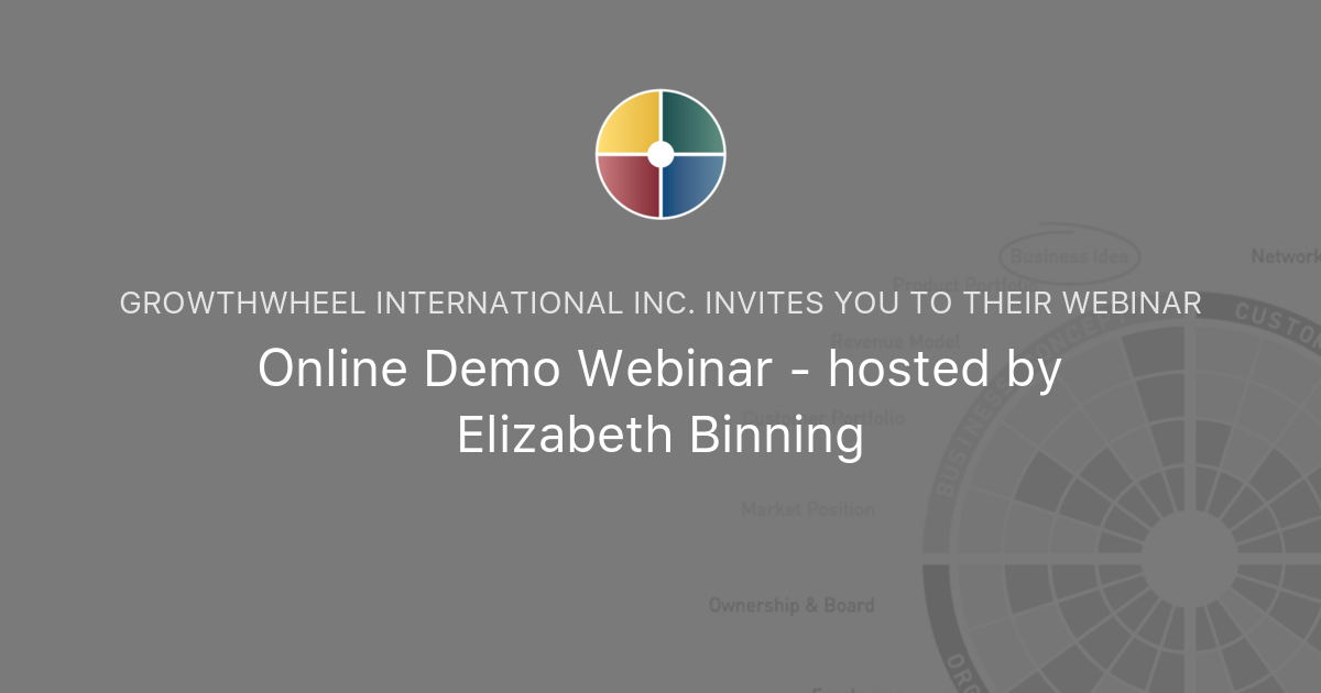 Online Demo Webinar - hosted by Elizabeth Binning | GrowthWheel ...