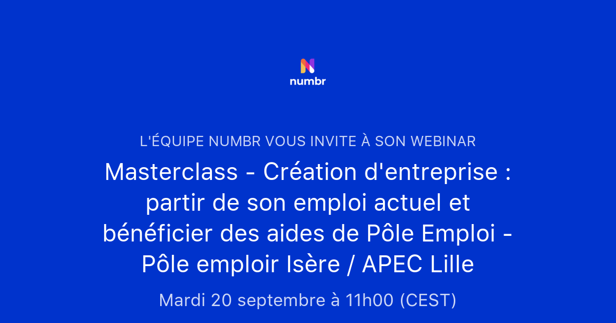 Masterclass Création D Entreprise Partir De Son Emploi Actuel Et