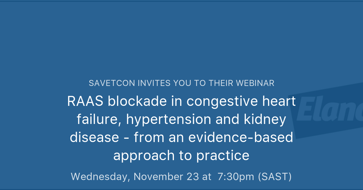 RAAS blockade in congestive heart failure, hypertension and kidney ...