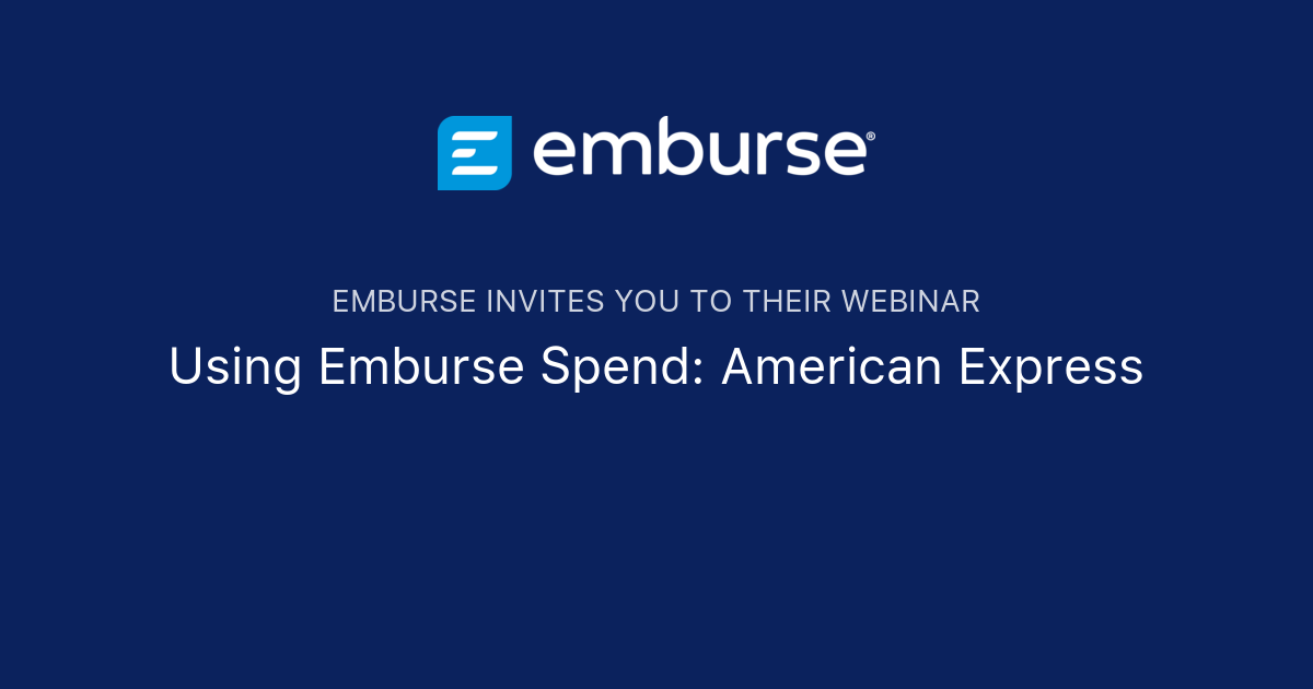 Using Emburse Spend: American Express | Emburse