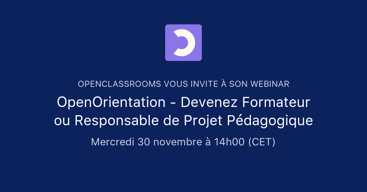 OpenOrientation - Devenez Formateur ou Responsable de Projet ...