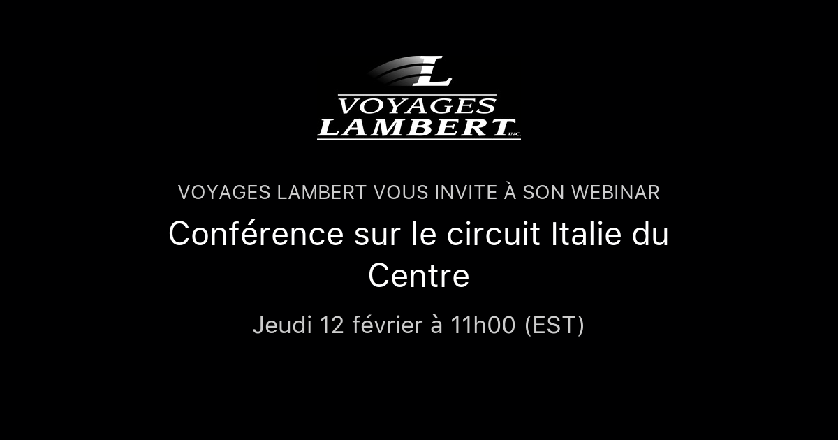 Conférence sur le circuit Italie du Centre | Voyages Lambert