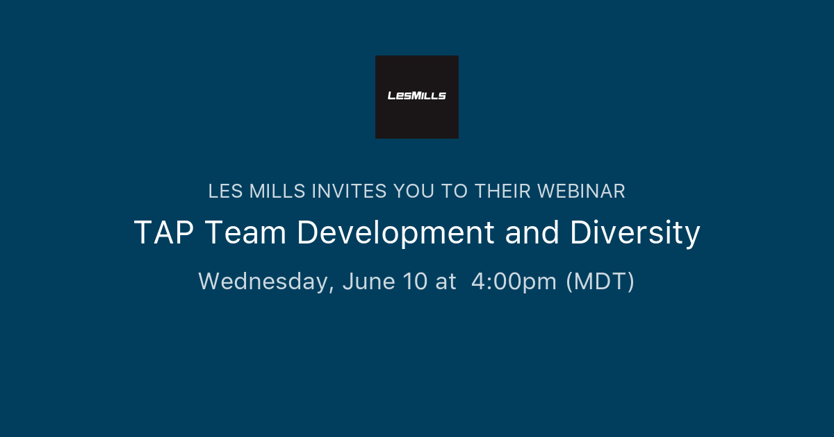 TAP Team Development and Diversity | Les Mills