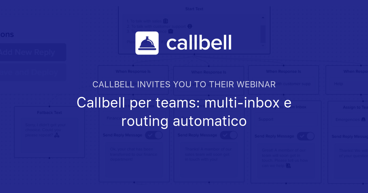 Callbell per teams: multi-inbox e routing automatico | Callbell