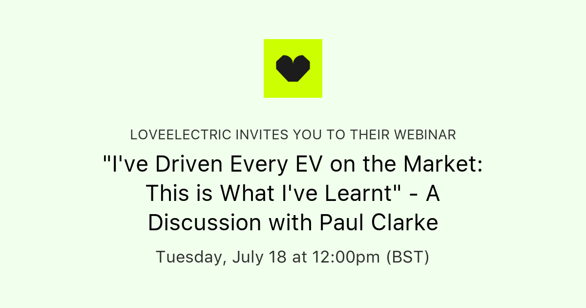 "I've Driven Every EV on the Market: This is What I've Learnt" - A ...