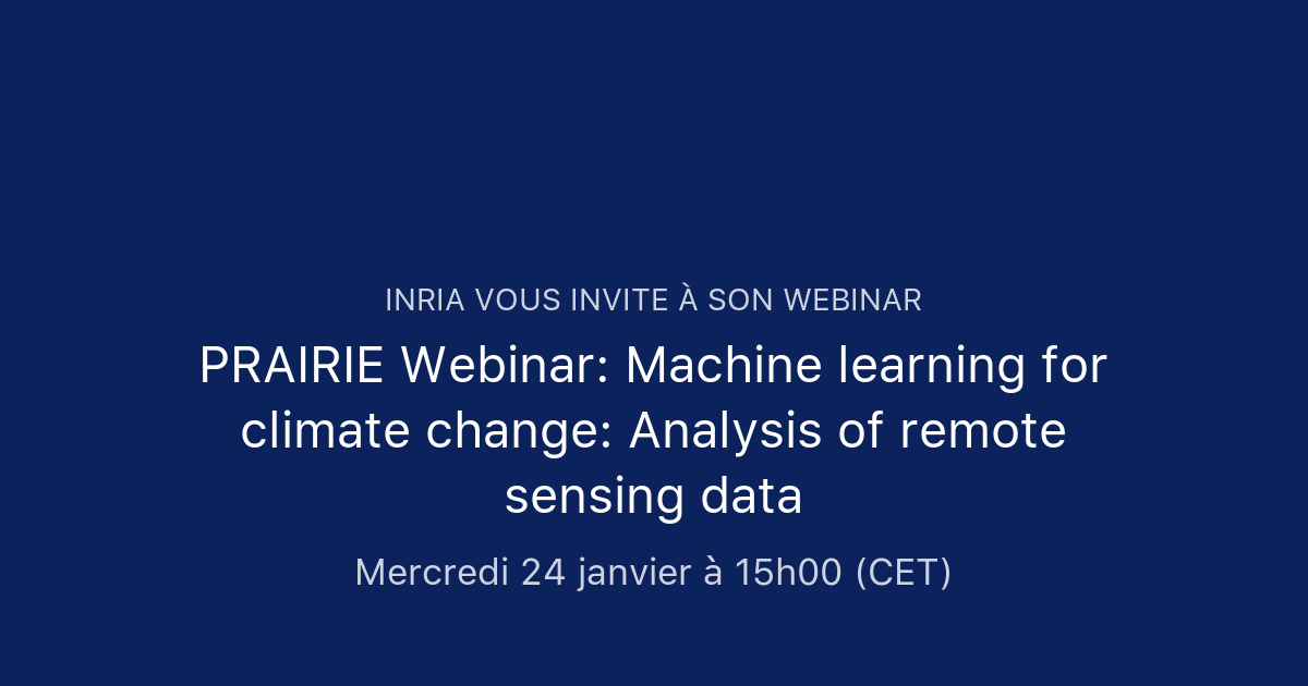 PRAIRIE Webinar: Machine learning for climate change: Analysis of ...