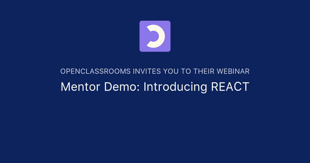 Mentor Demo: Introducing REACT | OpenClassrooms