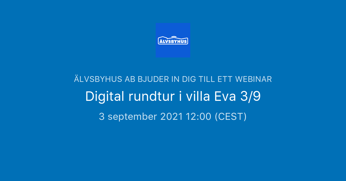 Digital rundtur i villa Eva 3/9 | Älvsbyhus AB