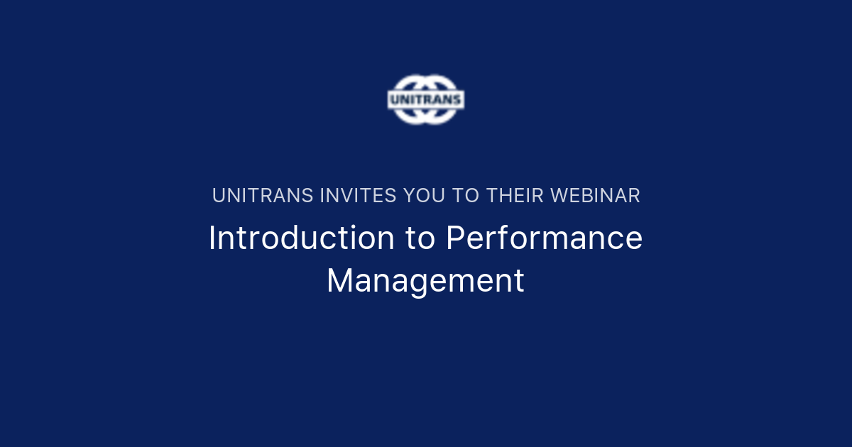 Introduction to Performance Management | Unitrans