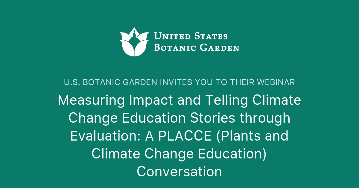 Measuring Impact and Telling Climate Change Education Stories through Evaluation: A PLACCE ...