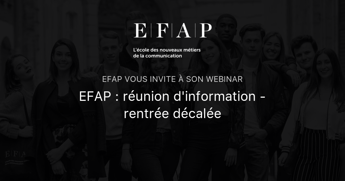 EFAP : réunion d'information - rentrée décalée | EFAP
