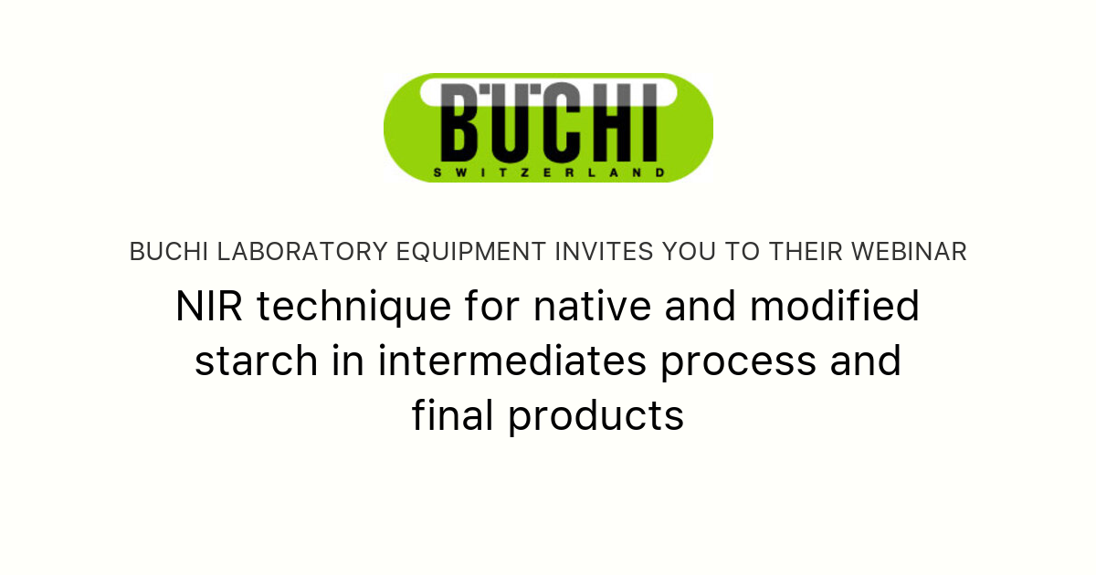 NIR technique for native and modified starch in intermediates process ...