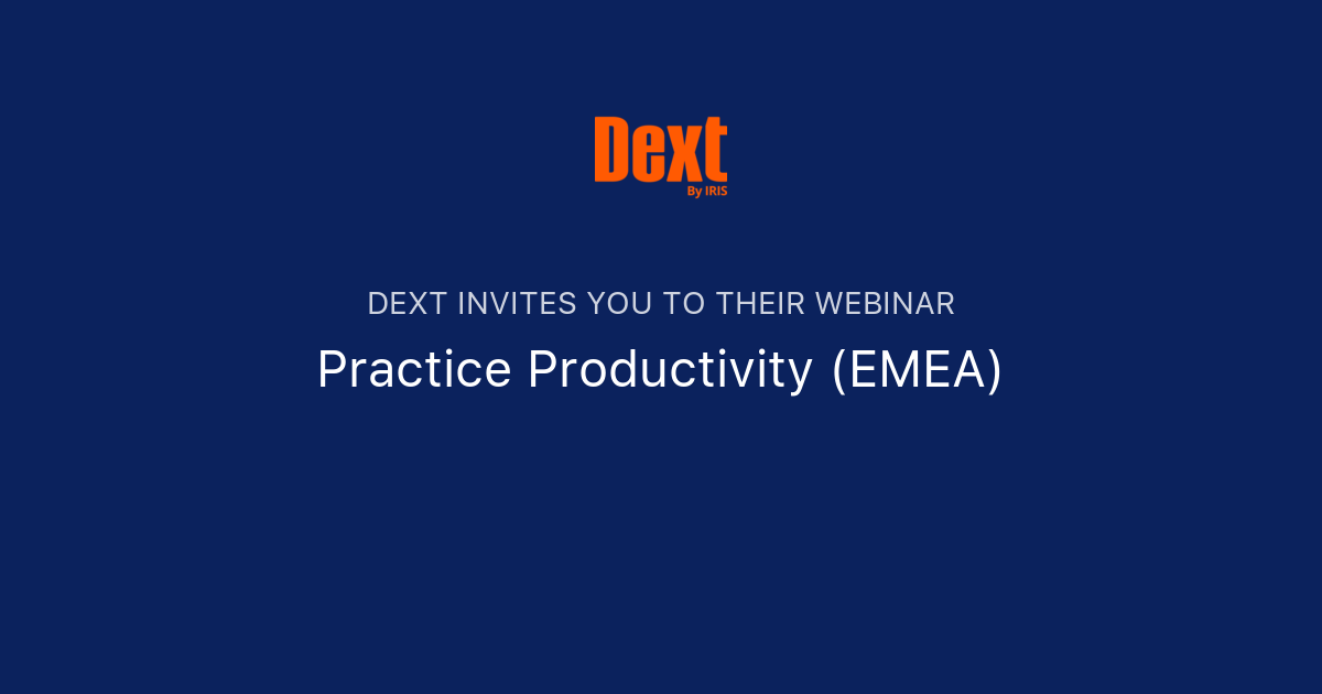 Practice Productivity (EMEA) | Dext