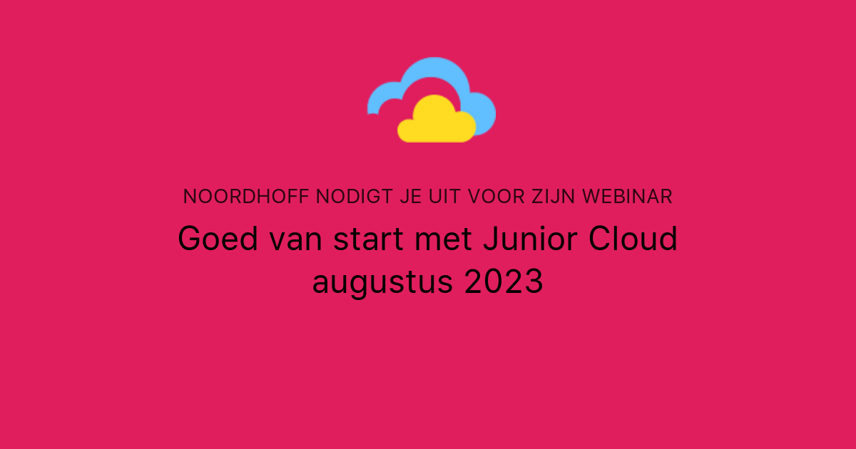 Goed van start met Junior Cloud augustus 2023 | Noordhoff