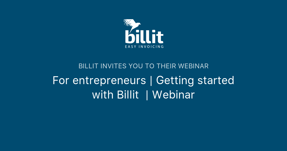 For entrepreneurs | Getting started with Billit | Webinar | Billit
