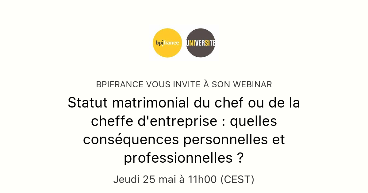 Statut matrimonial du chef ou de la cheffe d'entreprise : quelles ...