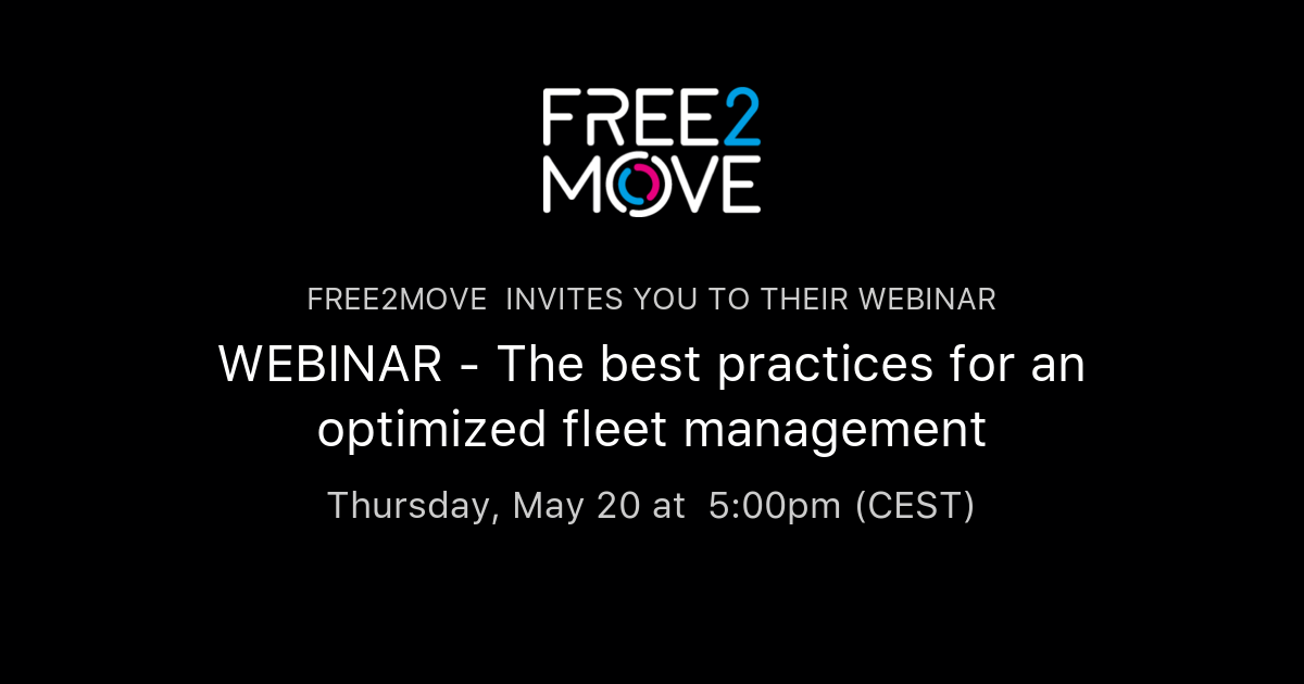 WEBINAR - The best practices for an optimized fleet management | Free2Move