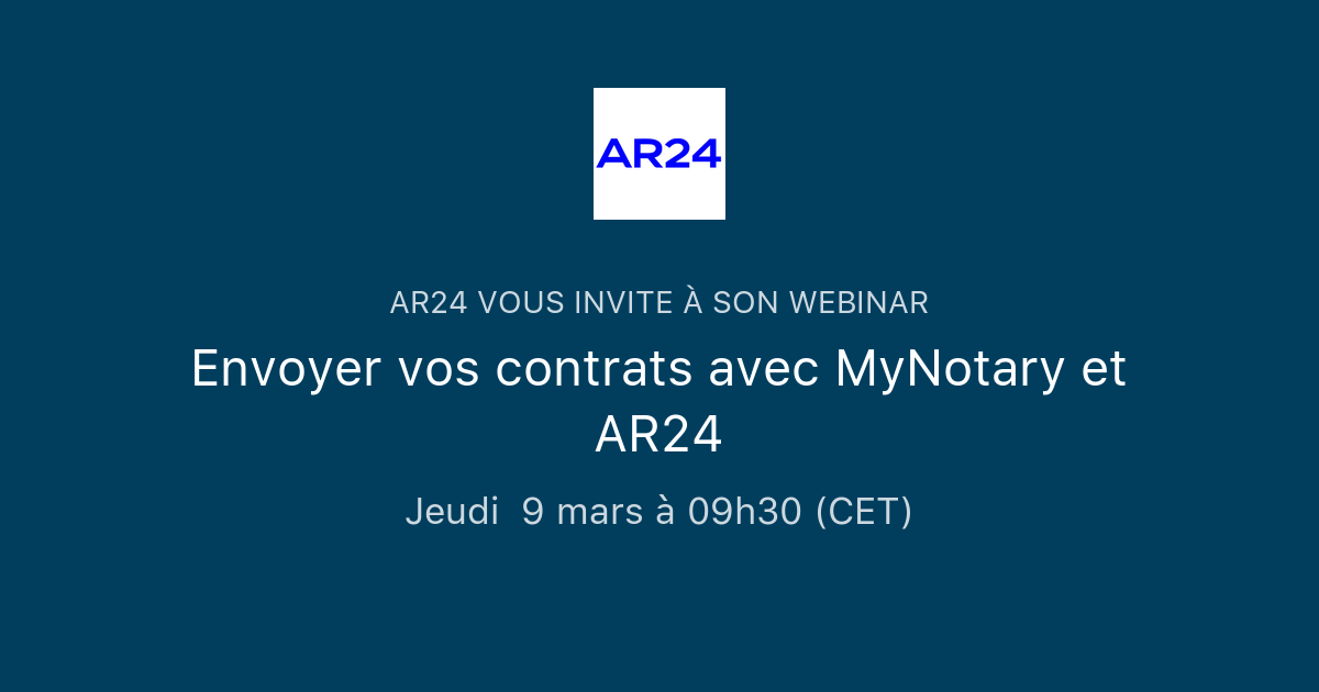 Envoyer vos contrats avec MyNotary et AR24 | AR24