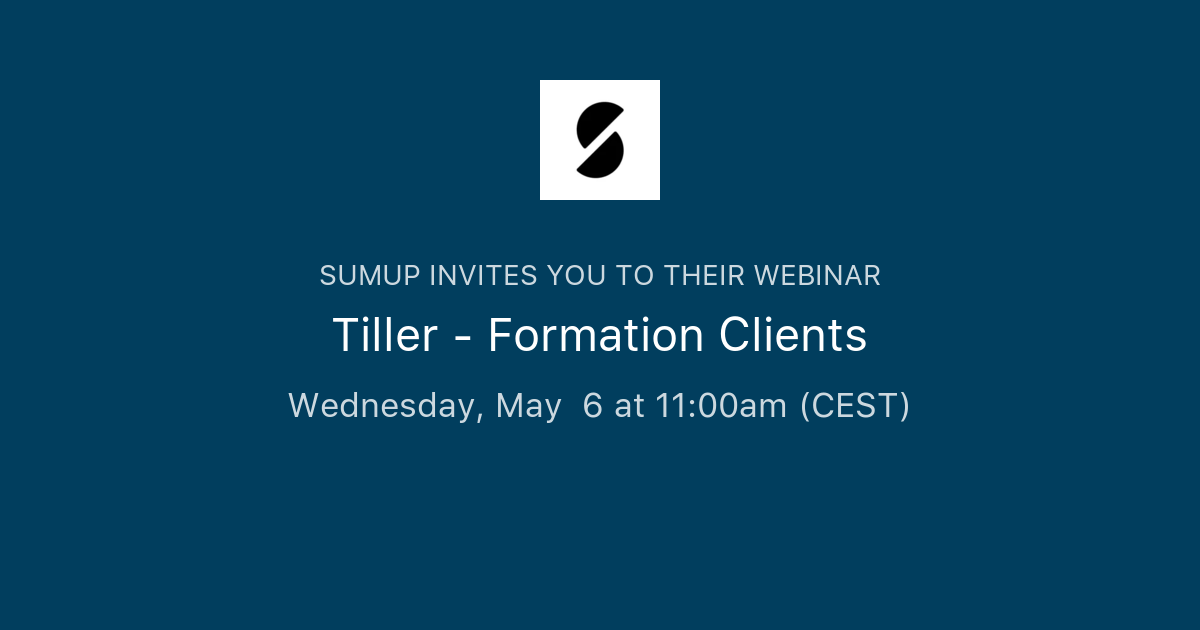 Tiller - Formation Clients | SumUp