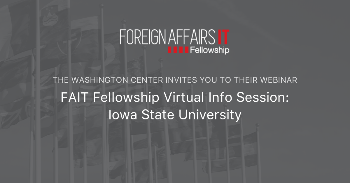 FAIT Fellowship Virtual Info Session: Iowa State University | The ...