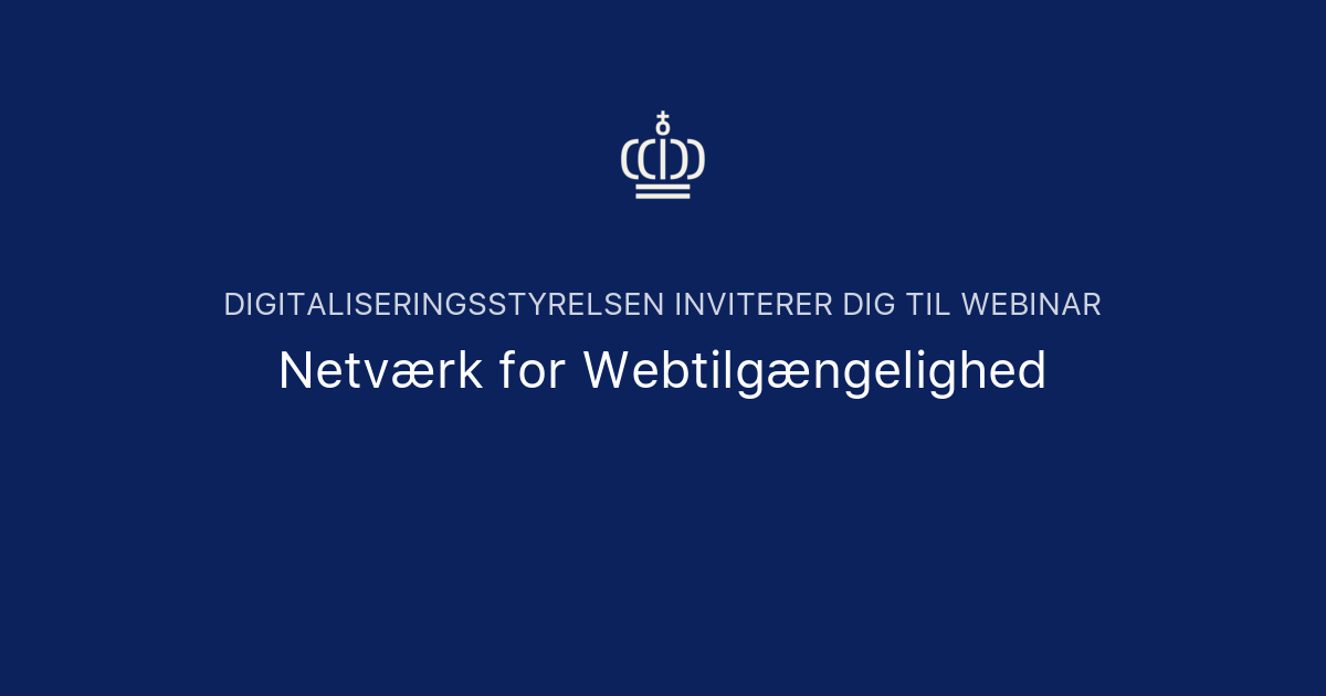 Netværk for Webtilgængelighed | Digitaliseringsstyrelsen