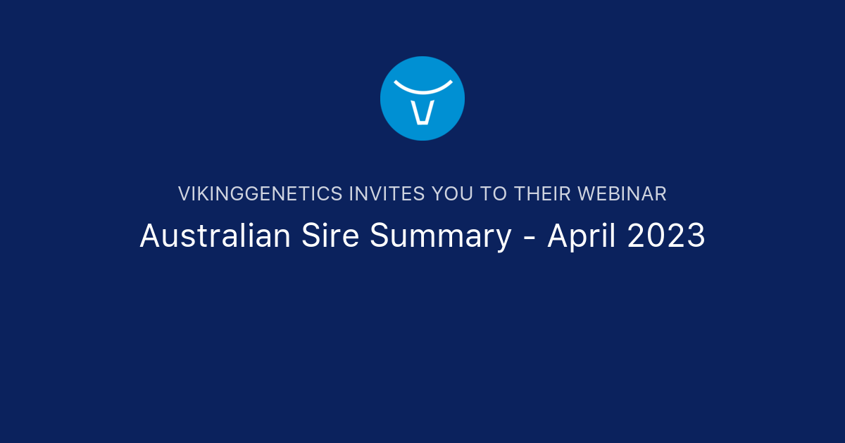 Australian Sire Summary - April 2023 | VikingGenetics