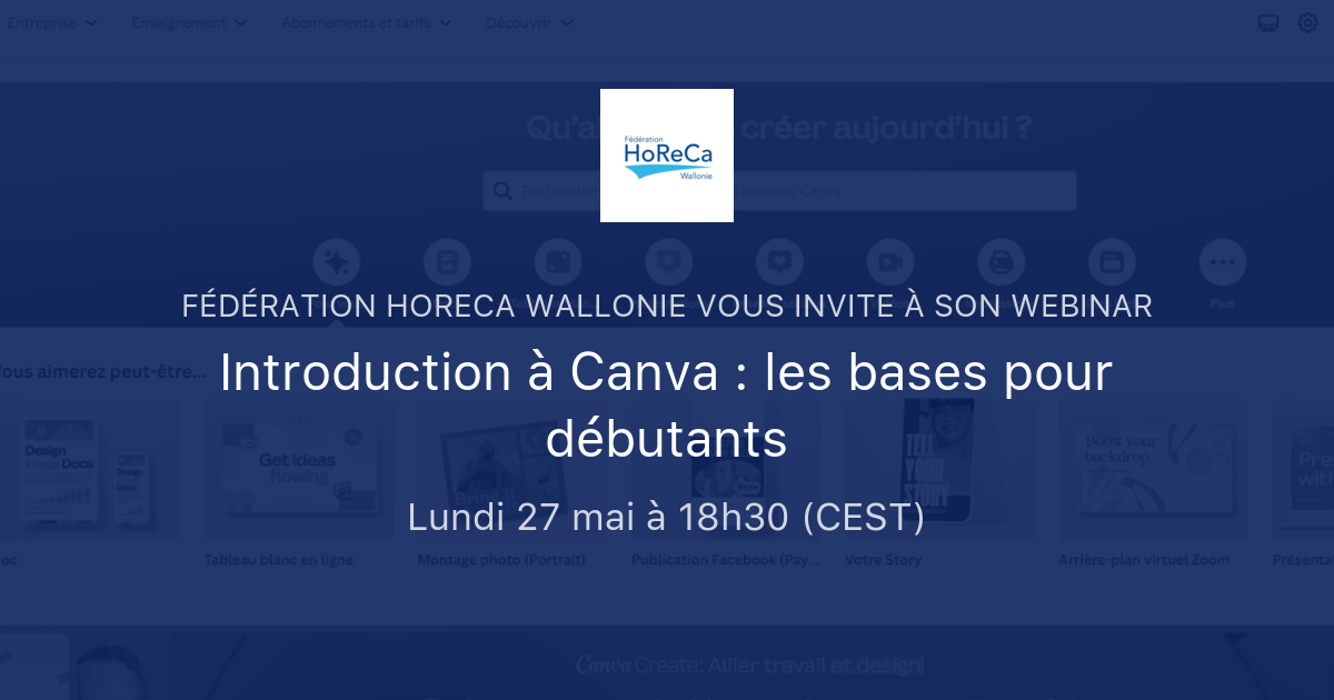 Introduction à Canva : les bases pour débutants | Fédération HoReCa ...