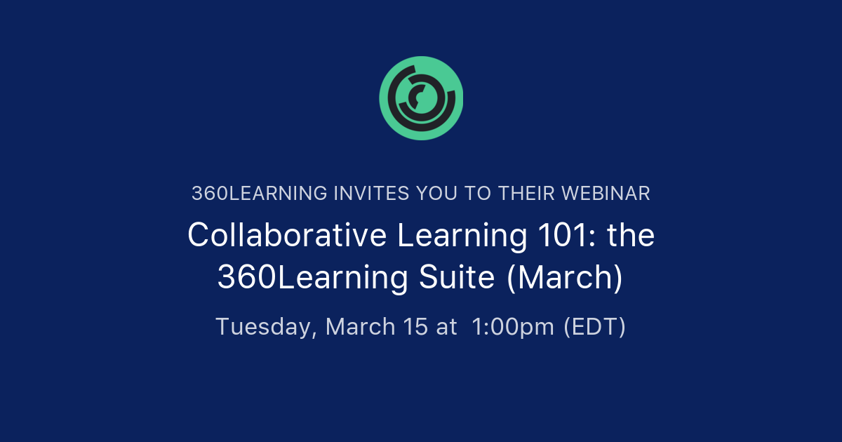 Collaborative Learning 101: the 360Learning Suite (March) | 360Learning