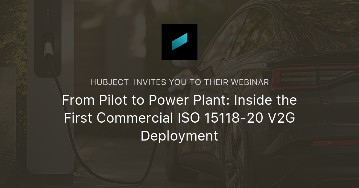 From Pilot to Power Plant: Inside the First Commercial ISO 15118-20 V2G ...
