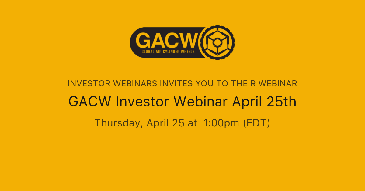 GACW Investor Webinar April 25th | Investor Webinars