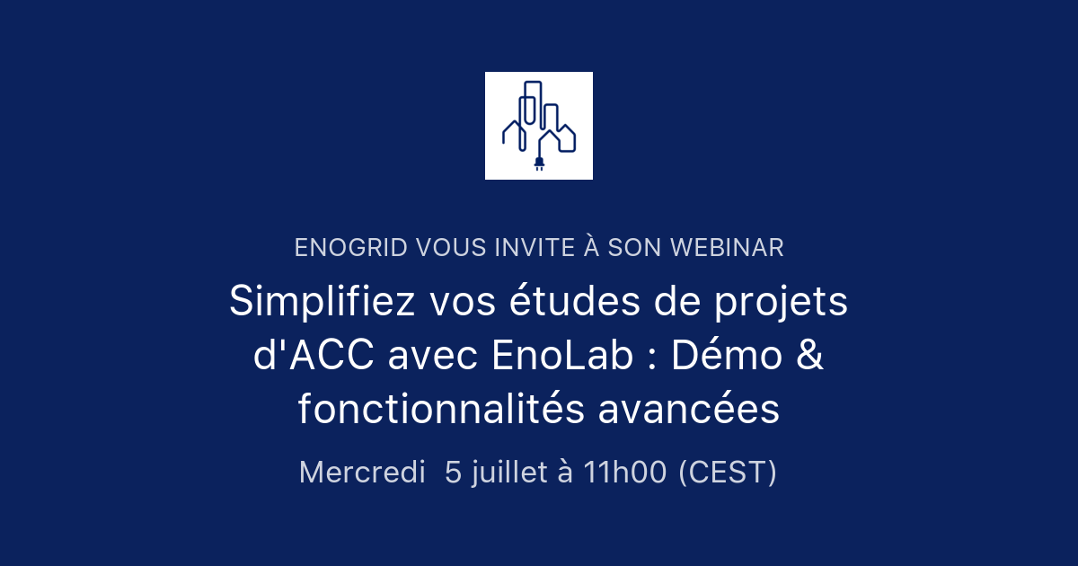 Simplifiez vos études de projets d'ACC avec EnoLab : Démo ...