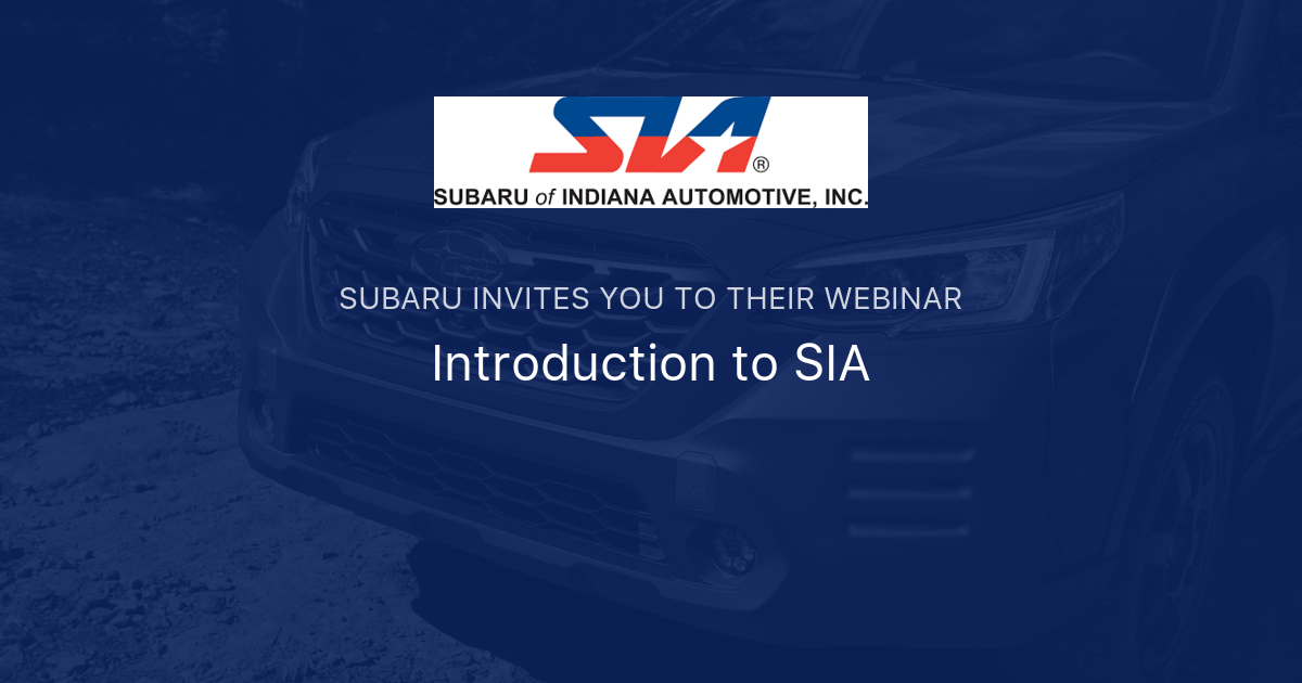 Introduction to SIA | Subaru