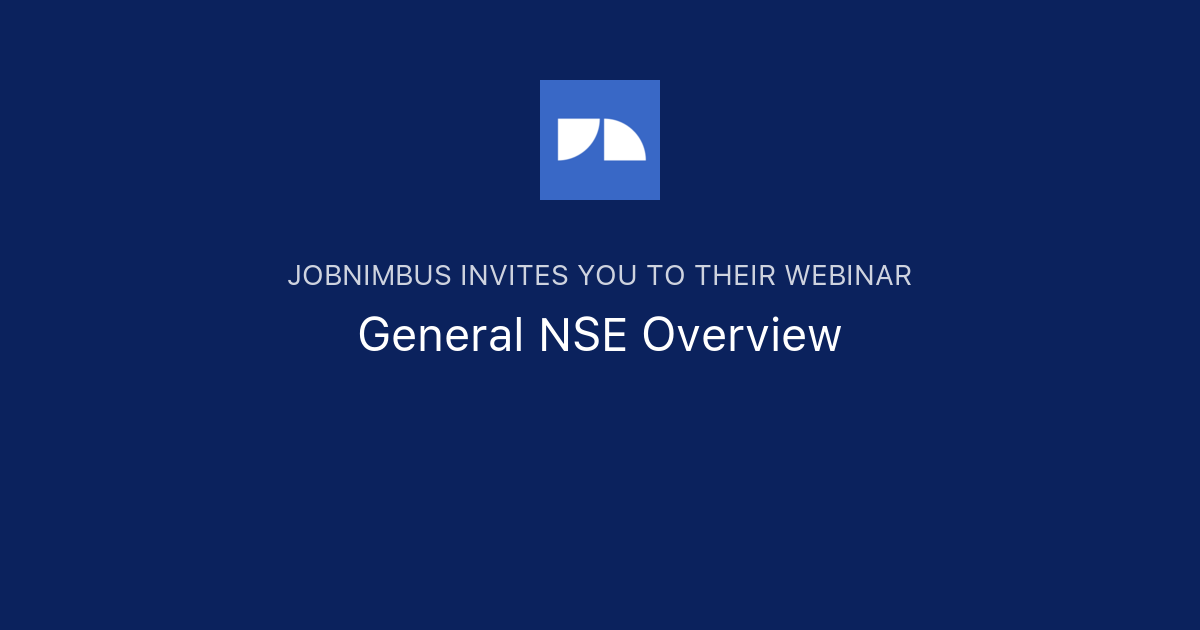 General NSE Overview | JobNimbus