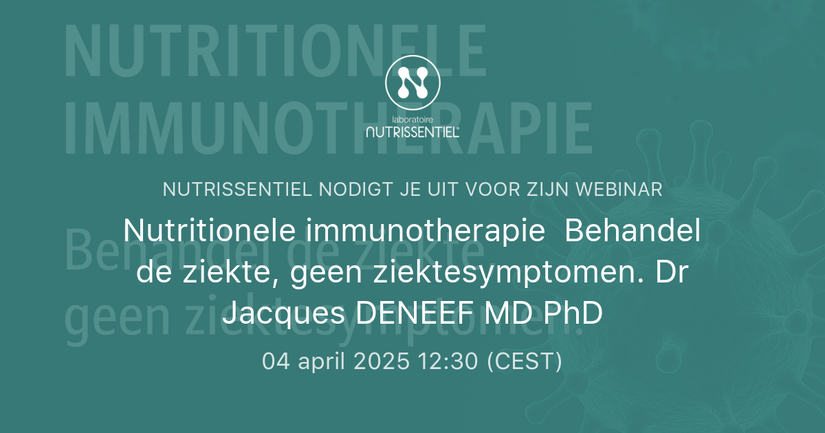 Nutritionele immunotherapie Behandel de ziekte, geen ziektesymptomen ...