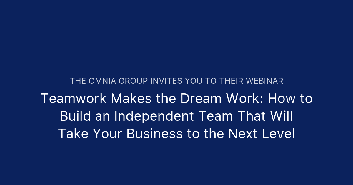 Teamwork Makes the Dream Work: How to Build an Independent Team That ...