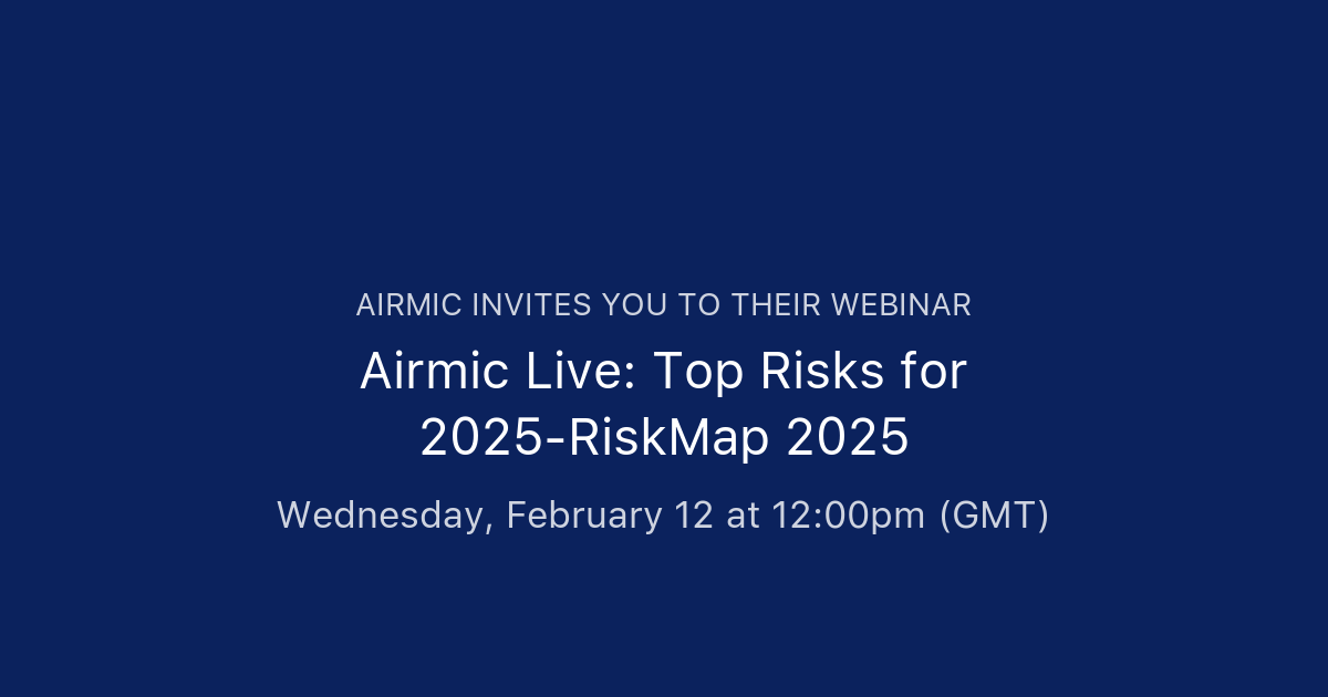 Airmic Live: Top Risks for 2025-RiskMap 2025 | Airmic