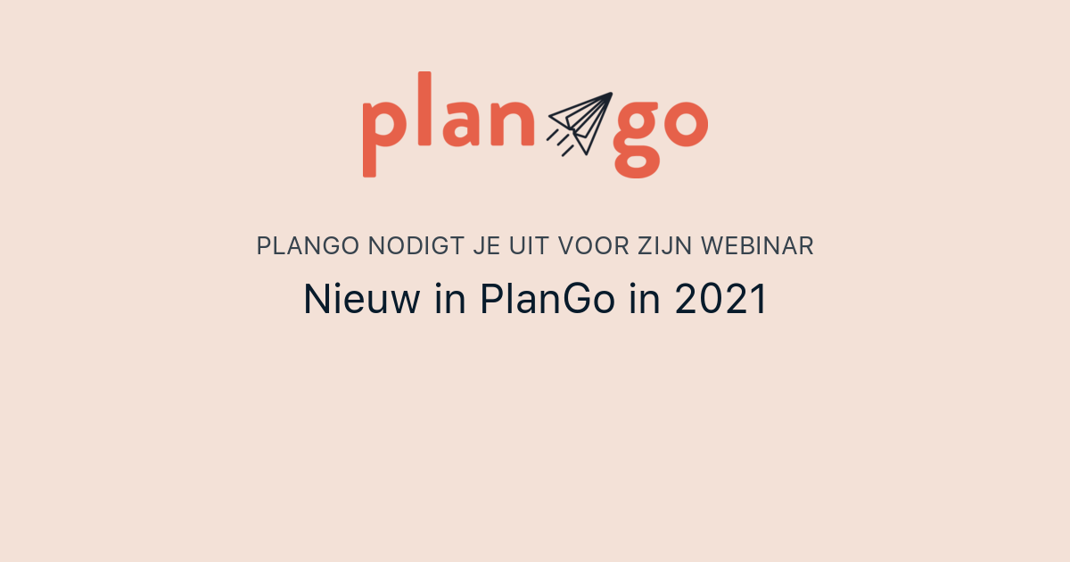 Nieuw in PlanGo in 2021 | PlanGo