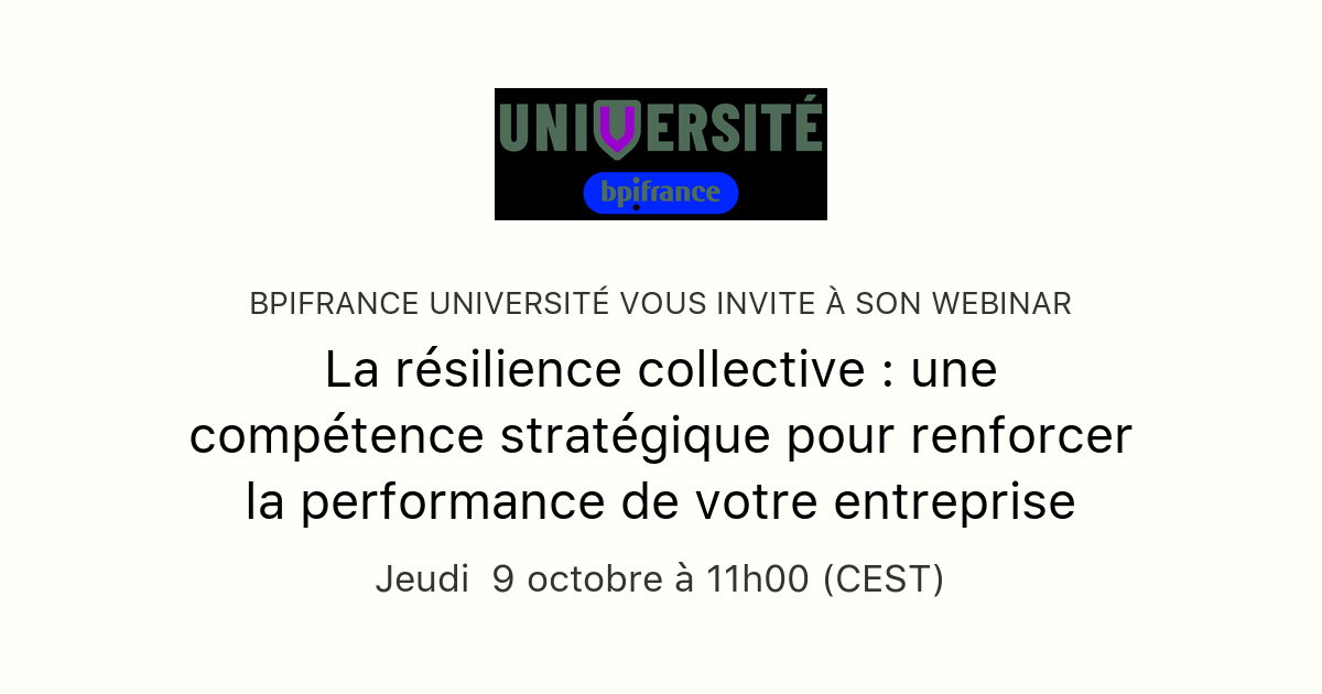 La résilience collective : une compétence stratégique pour renforcer la ...