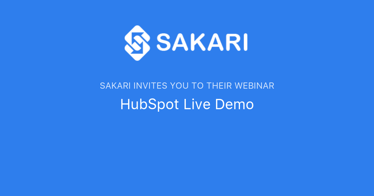 Hubspot Live Demo Sakari
